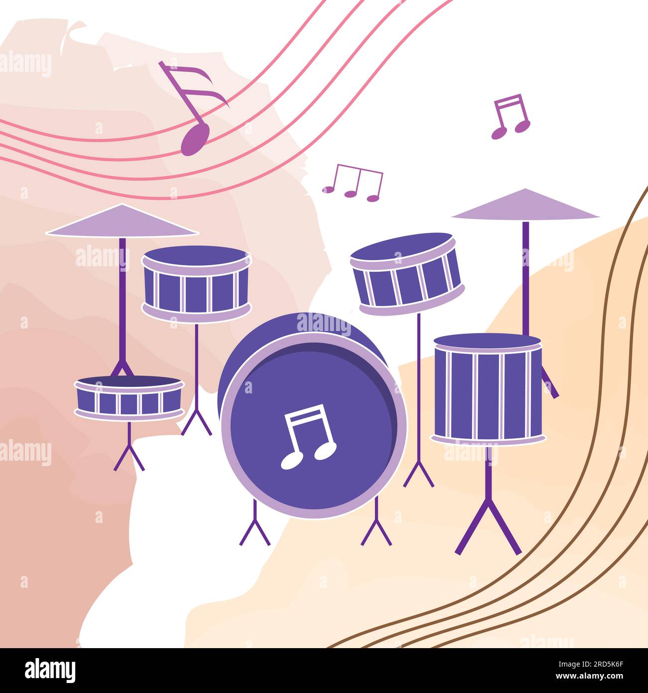 Isolated colored drum set musical instrument Vector Stock Vector Image ...