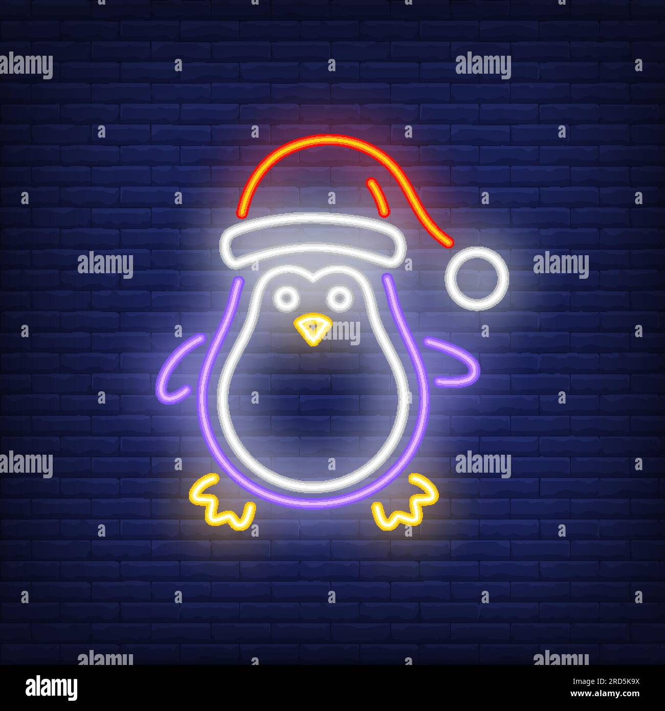 Christmas penguin neon icon Stock Vector Image & Art - Alamy