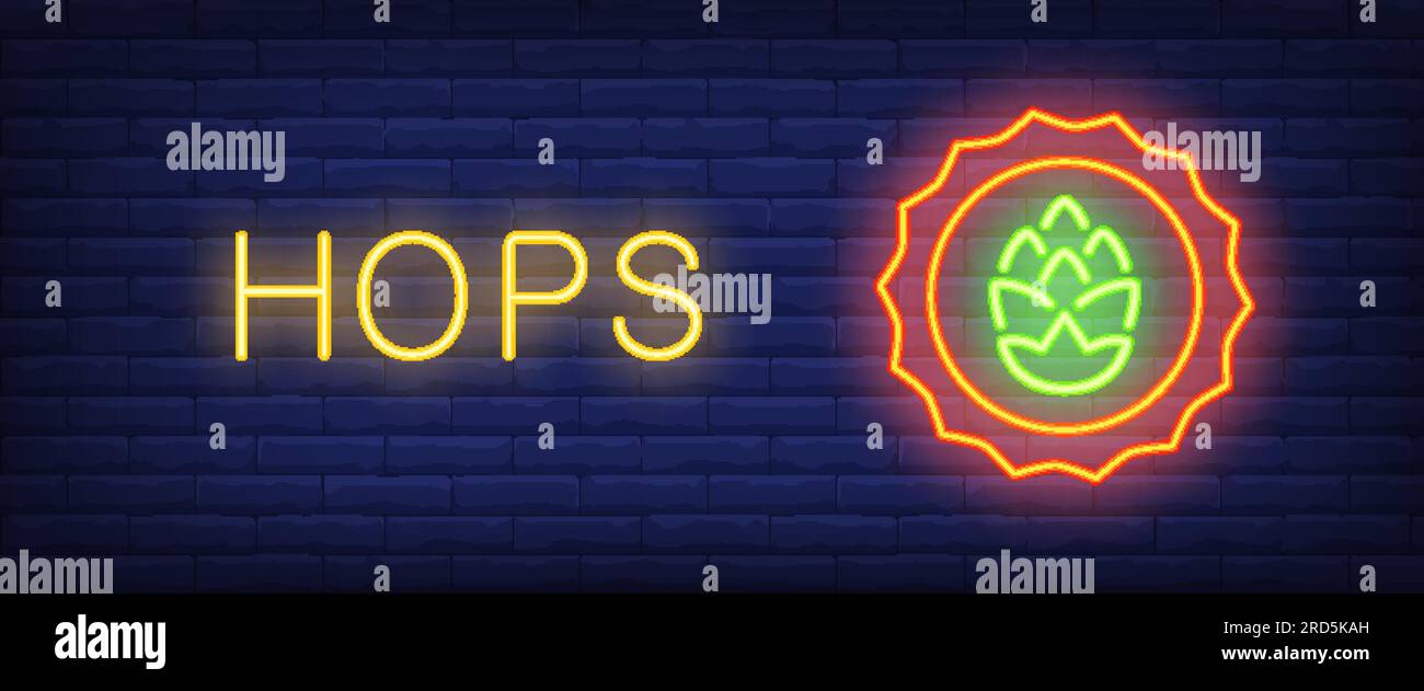 Hops neon style banner Stock Vector Image & Art - Alamy