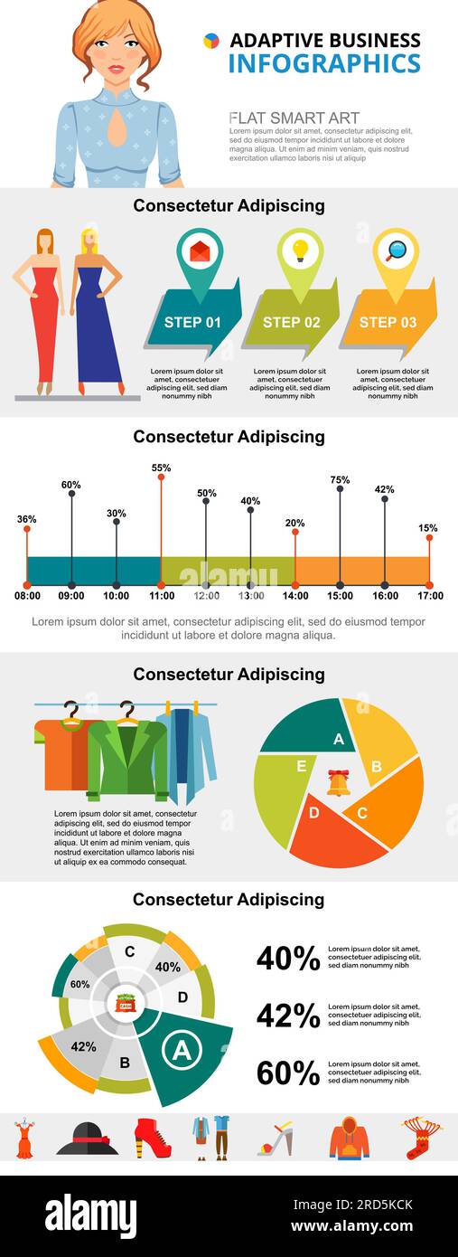 Fashion and marketing infographic charts set Stock Vector Image & Art ...