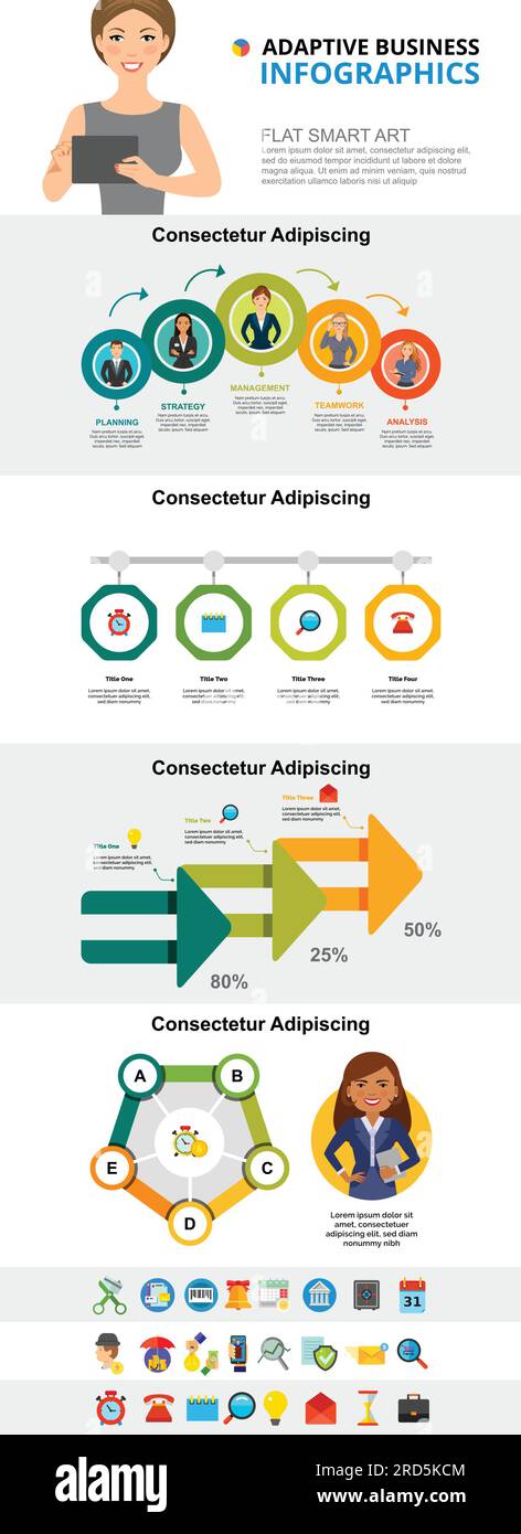 Marketing and analysis concept infographic charts set Stock Vector ...