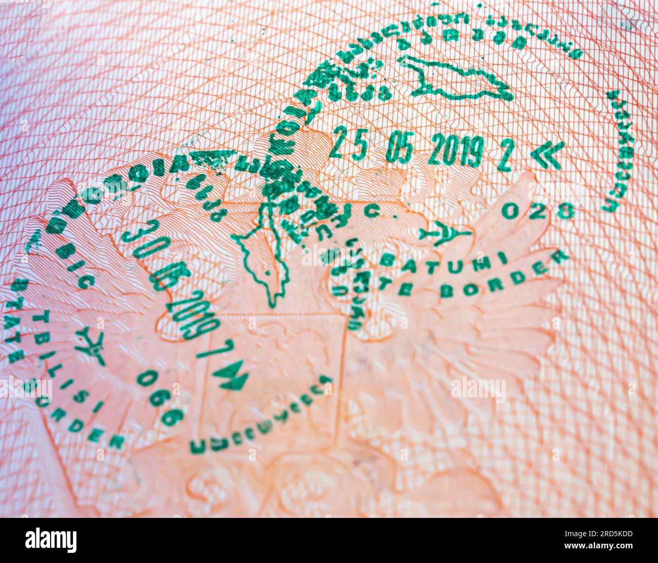Georgia Batumi Border Crossing Stamp In An Open Passport Georgia Tbilisi Exit Passport Stamp