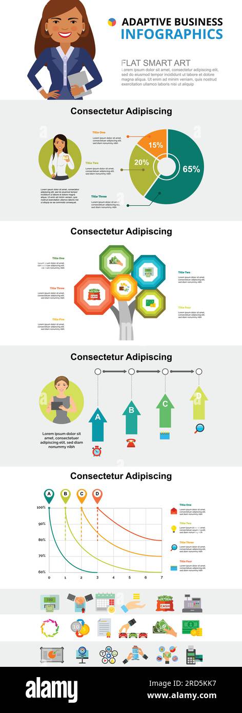 Colorful analysis or finance infographic charts set Stock Vector Image ...