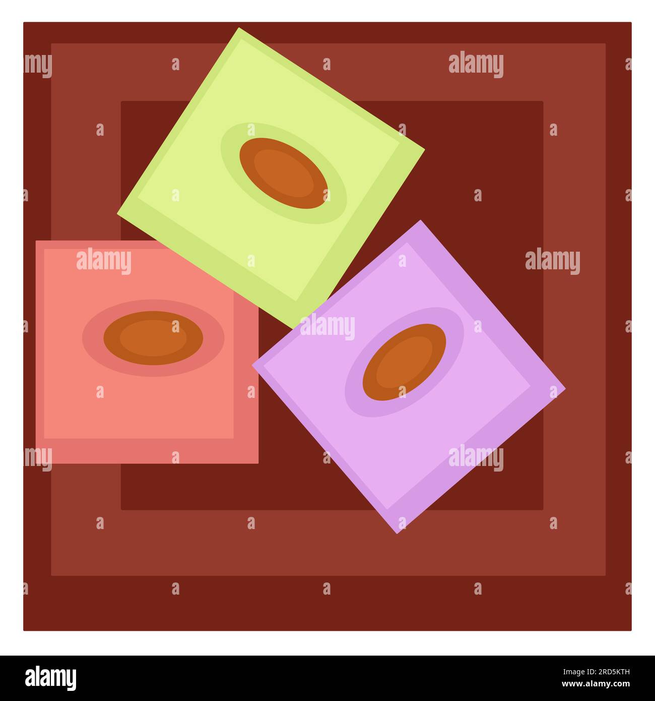Turkish delight, sweet locum with almond nuts Stock Vector Image & Art ...