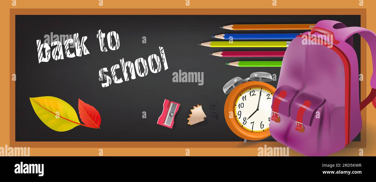 Back to school banner design with backpack Stock Vector Image & Art - Alamy