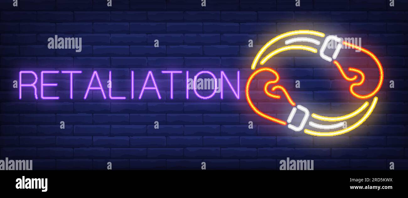 Retaliation neon text with two boxing gloves Stock Vector Image & Art ...