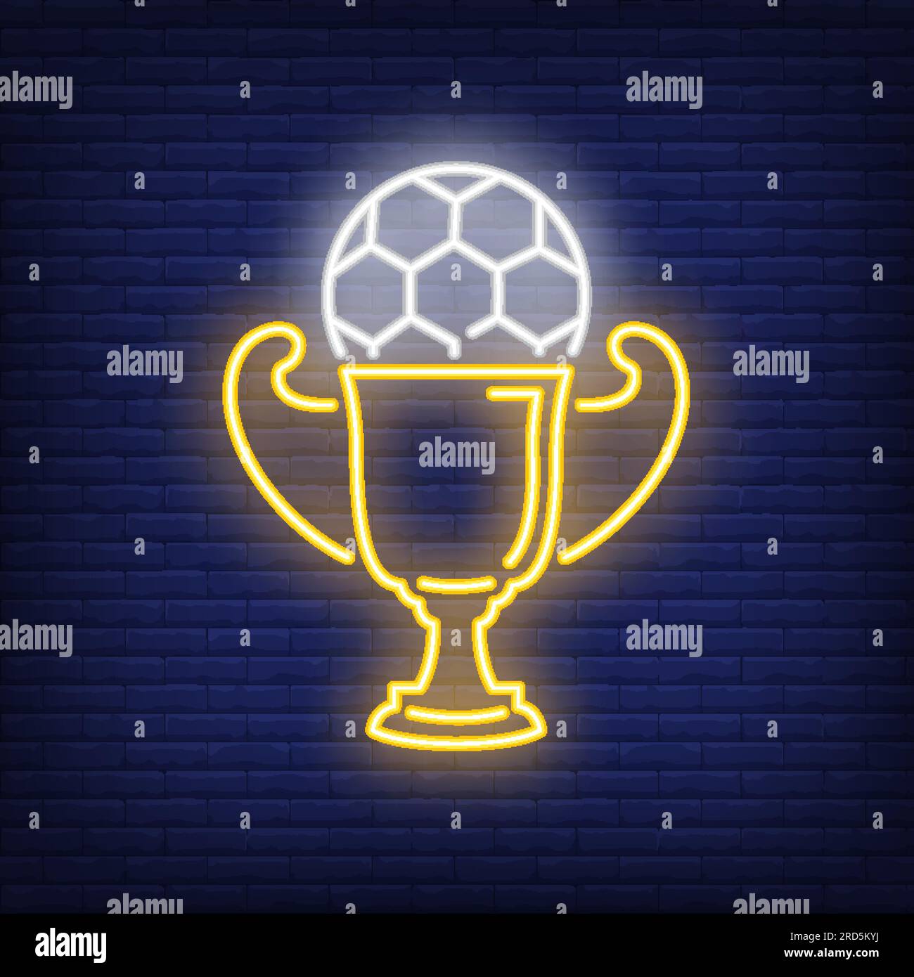 Football in trophy cup neon sign Stock Vector Image & Art - Alamy