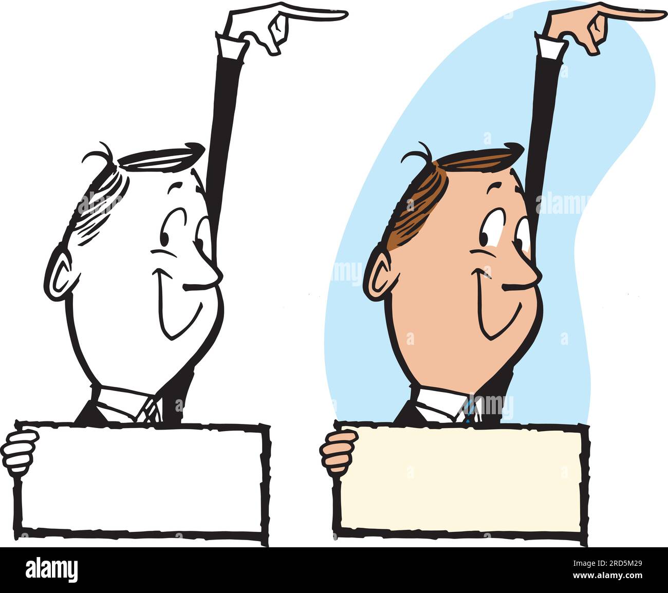 Smiling cartoon character pointing right hi-res stock photography and ...