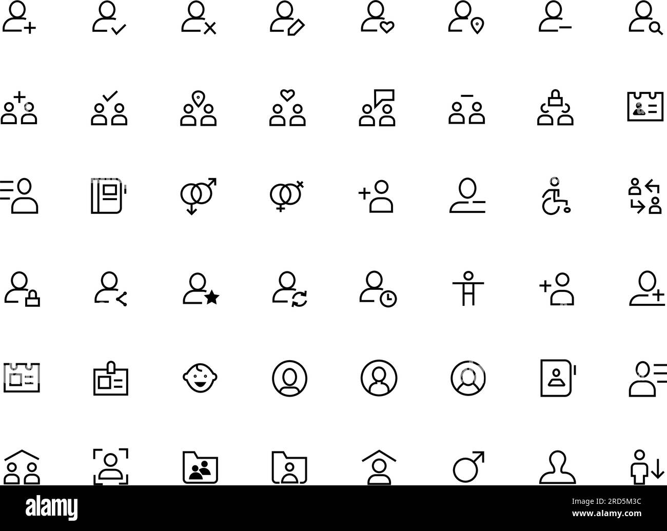 User related vector icon set. Man, woman, child, profile, gay, pregnant ...