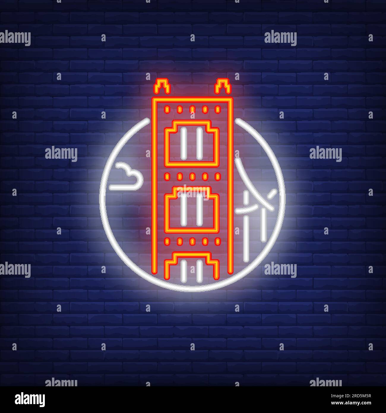 Suspended bridge neon sign Stock Vector Image & Art - Alamy