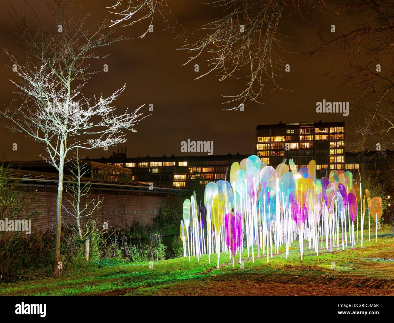 Artistic lights installation during lights festival, Amsterdam ...