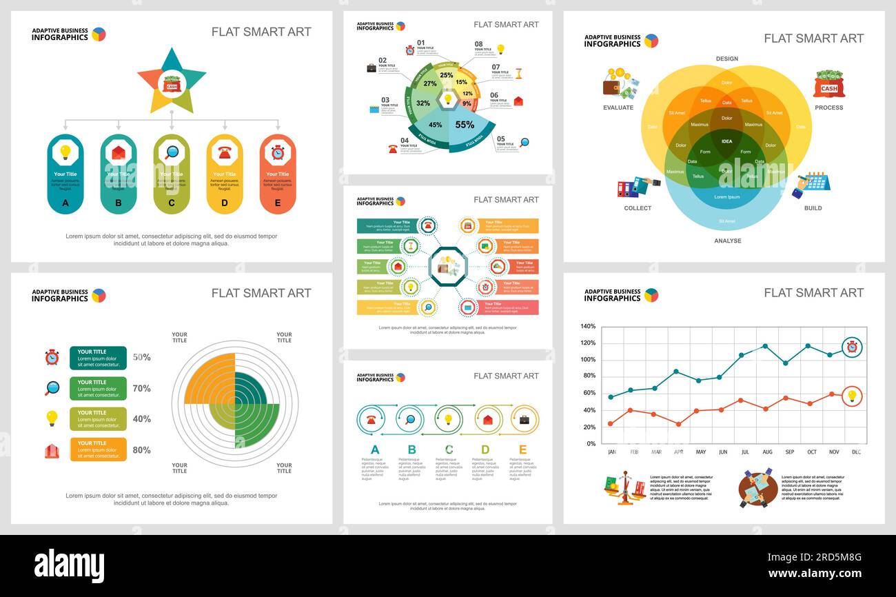 Financial analytics vector page template business statistics charts hi ...