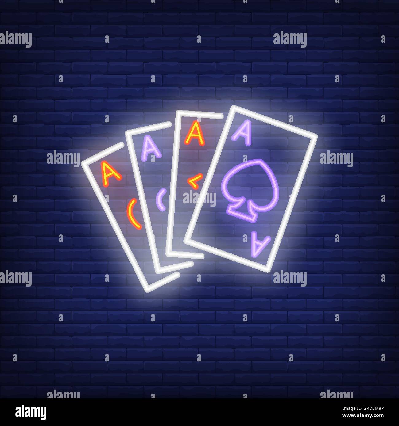 Neon spade suit icon hi-res stock photography and images - Alamy