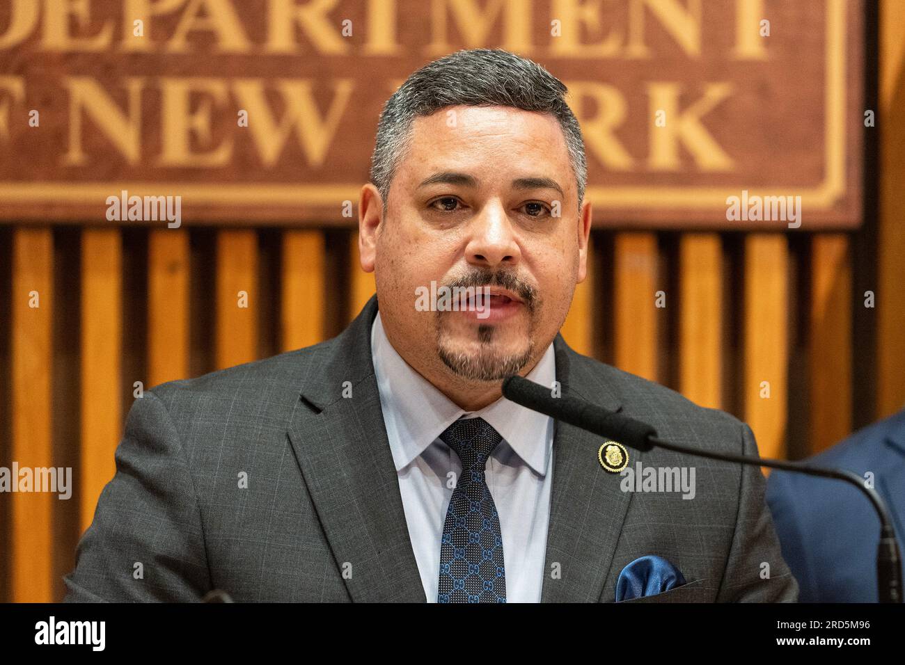 New York, New York, USA. 18th July, 2023. Edward Caban speaks at public ...
