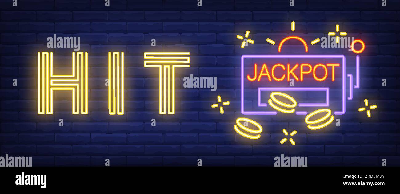 Hit Jackpot neon sign Stock Vector Image & Art - Alamy