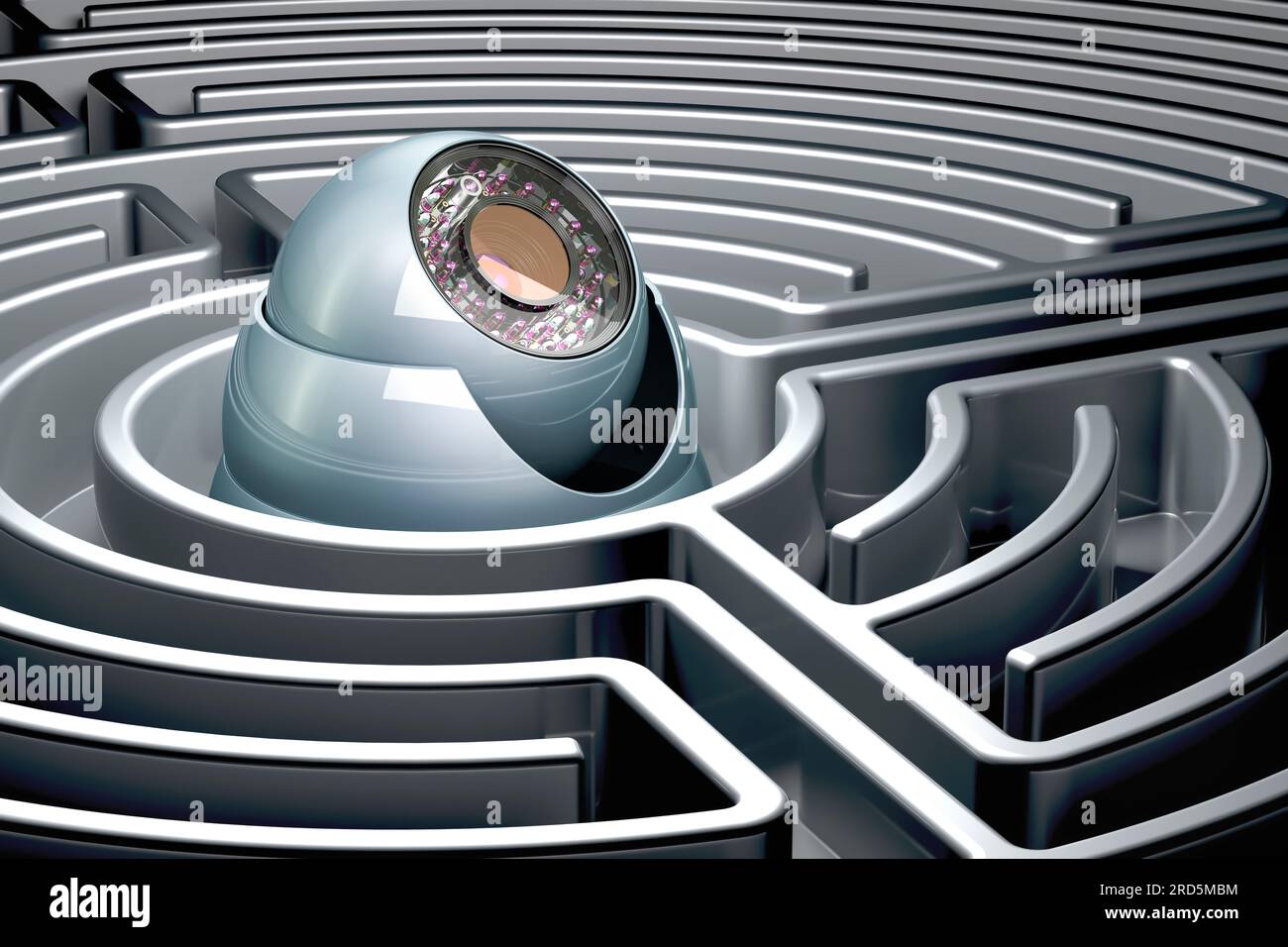 Dome security camera inside dark labyrinth maze. 3D rendering Stock ... Dome security camera inside dark labyrinth maze. 3D rendering Stock ...