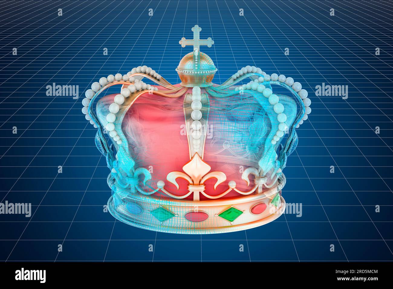 Visualization 3d cad model of crown, 3D rendering Stock Photo - Alamy