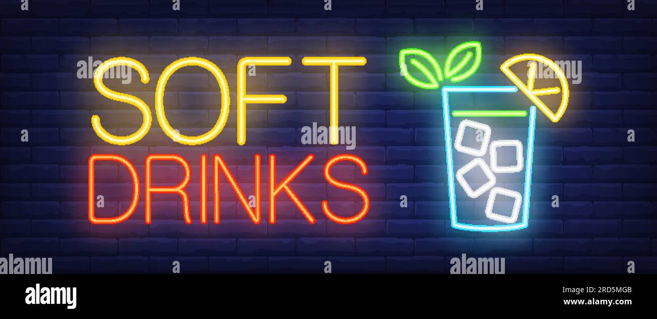 Soft drinks neon sign Stock Vector Image & Art - Alamy