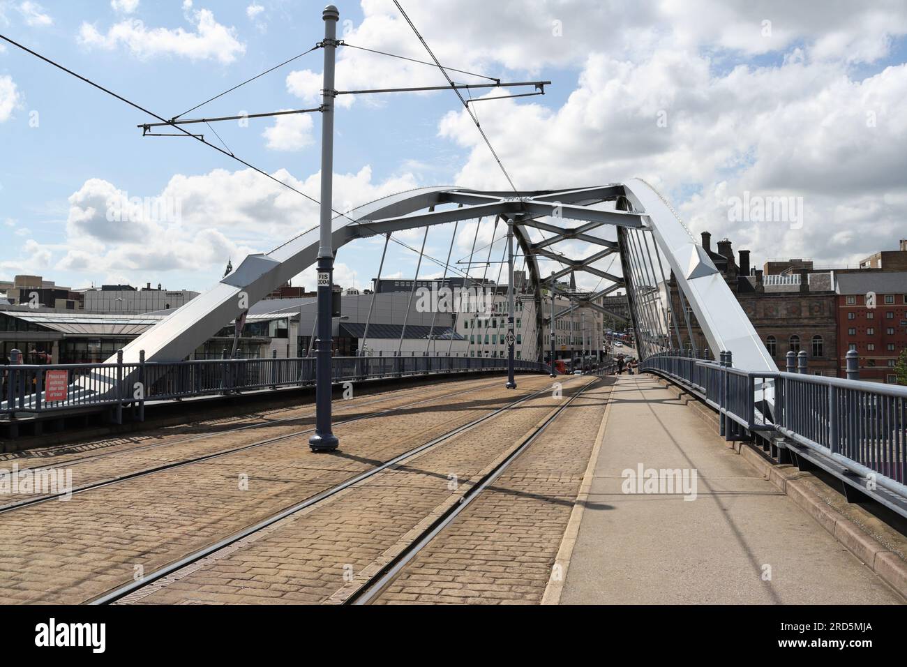 Park Square Bowstring Bridge in Sheffield city centre England UK, with ...