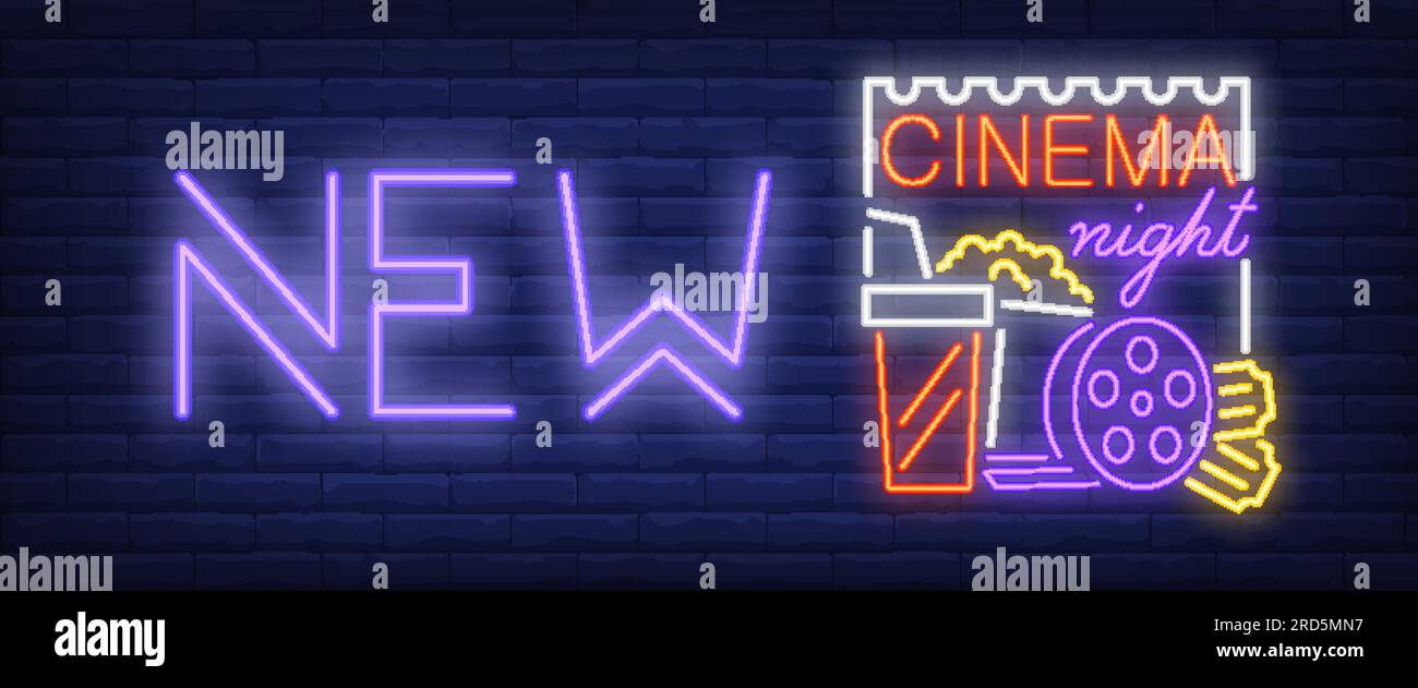 New Cinema Night neon sign Stock Vector Image & Art - Alamy