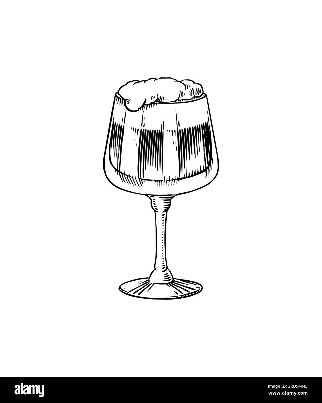 Beer glass, mug of oktoberfest. Engraved in ink hand drawn in old ...