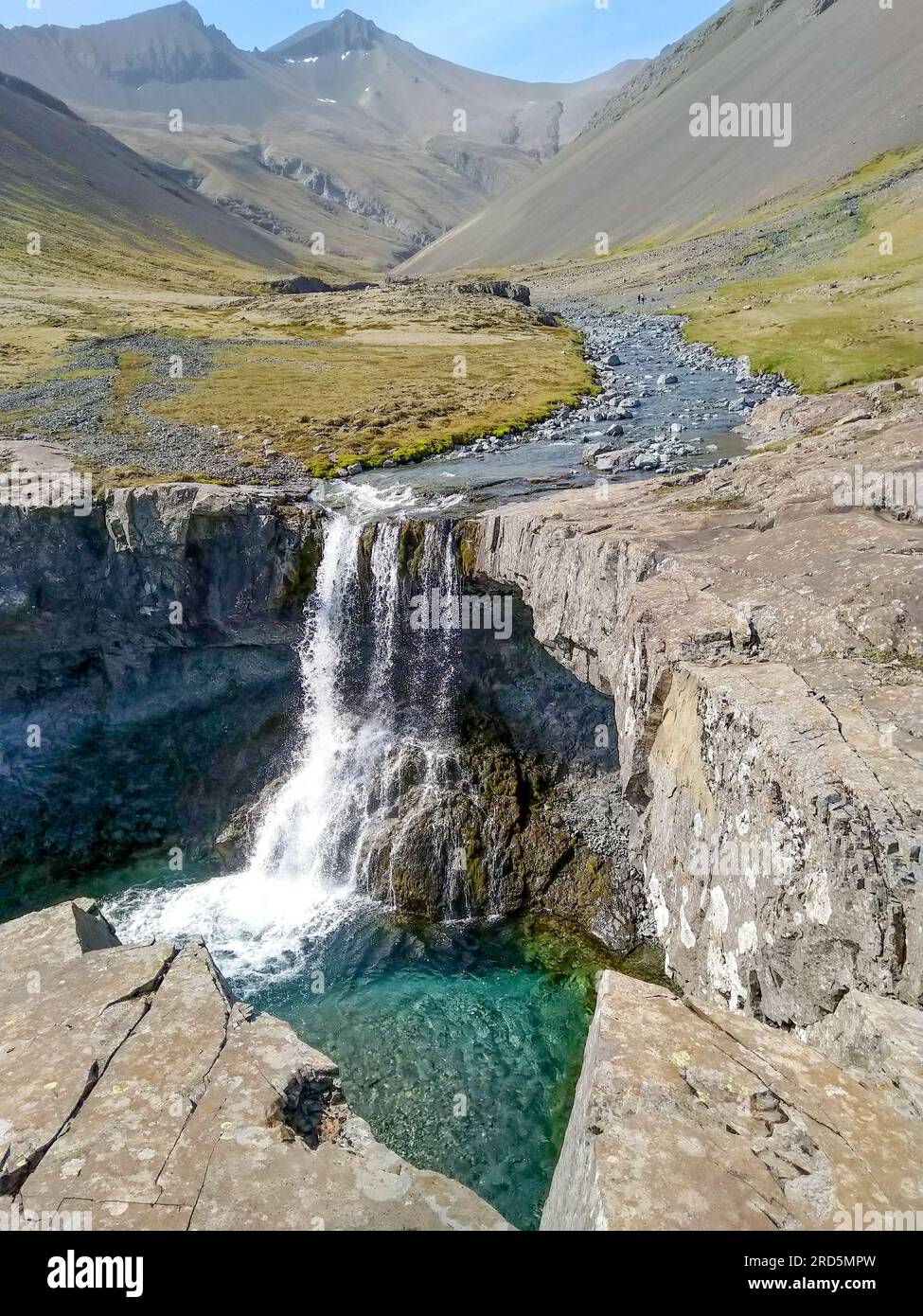 The skutafoss waterfall in the east of iceland hi-res stock photography ...