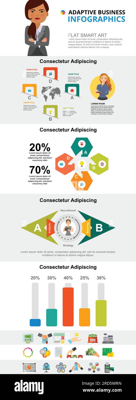 Consulting or analytics concept infographic charts set Stock Vector ...