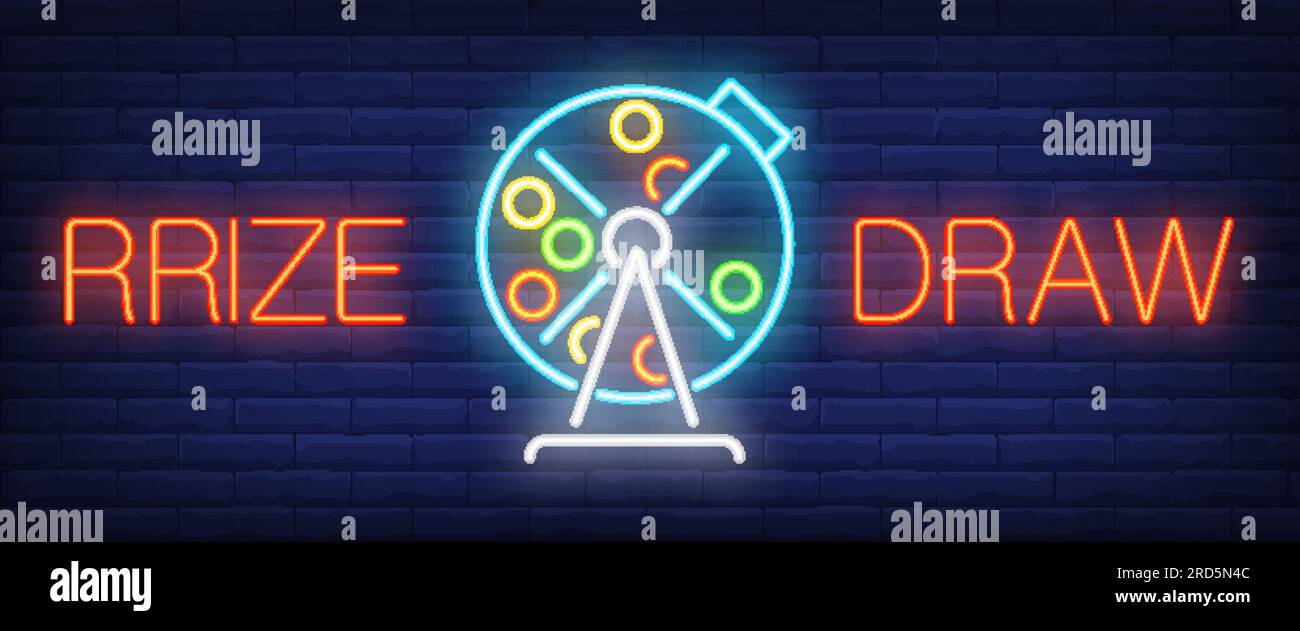 Prize draw neon sign Stock Vector Image & Art - Alamy
