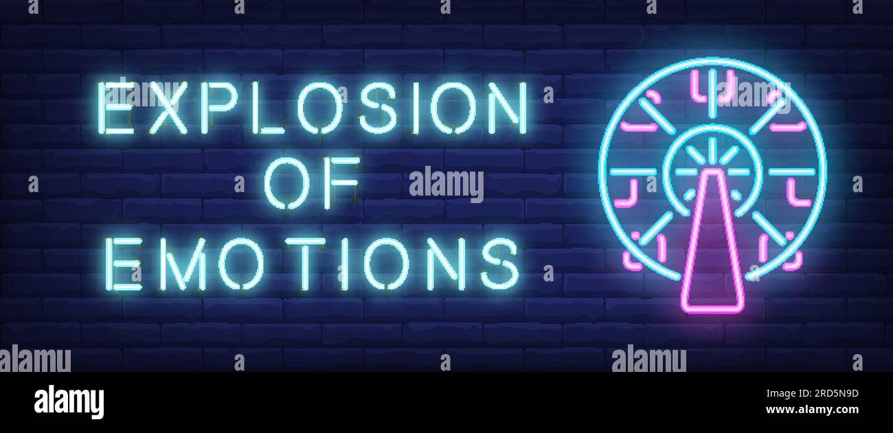 Explosion of emotions neon style banner Stock Vector Image & Art - Alamy