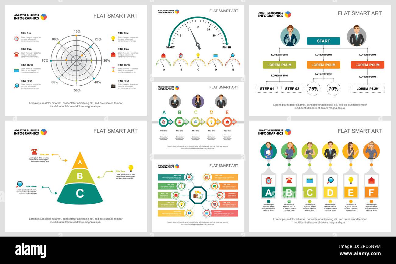 Colorful teamwork or finance concept infographic charts set Stock ...