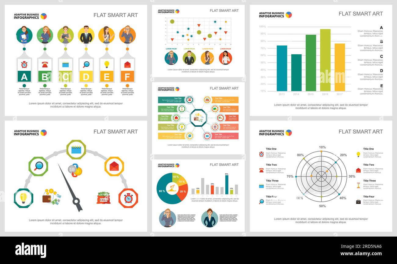 Colorful accounting or statistics concept infographic charts set Stock ...