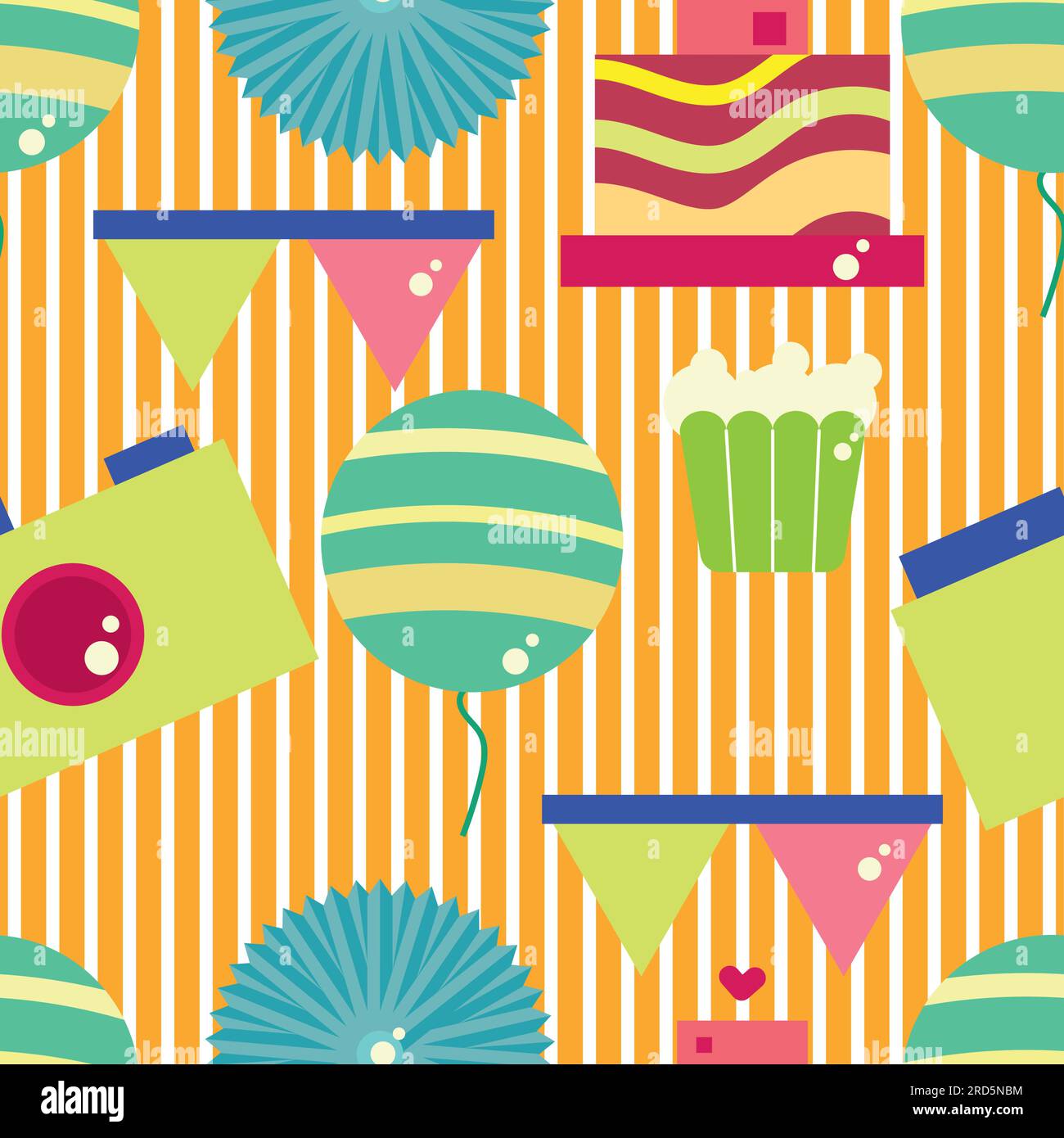 Seamless pattern background with birthday party icons Vector Stock ...
