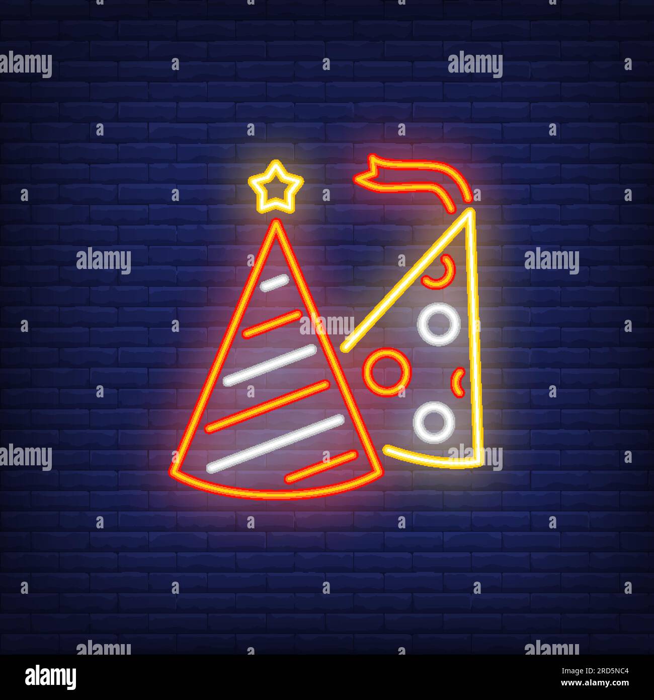Birthday party hats neon sign Stock Vector Image & Art - Alamy