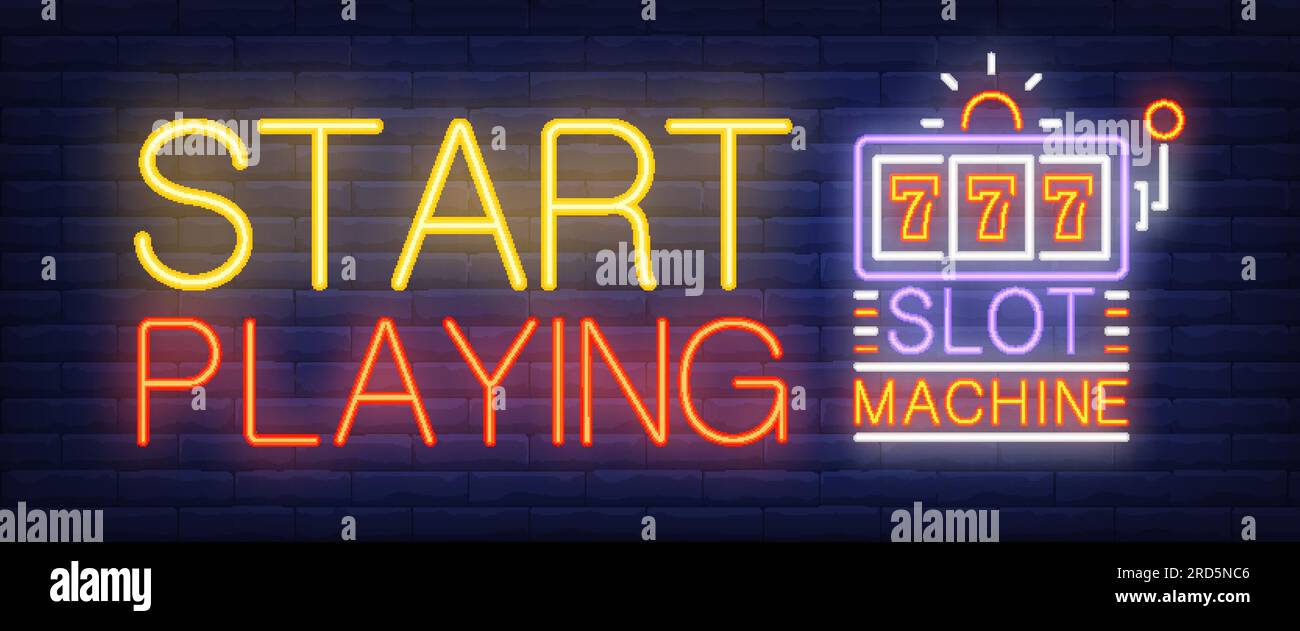 Start playing neon sign Stock Vector Image & Art - Alamy