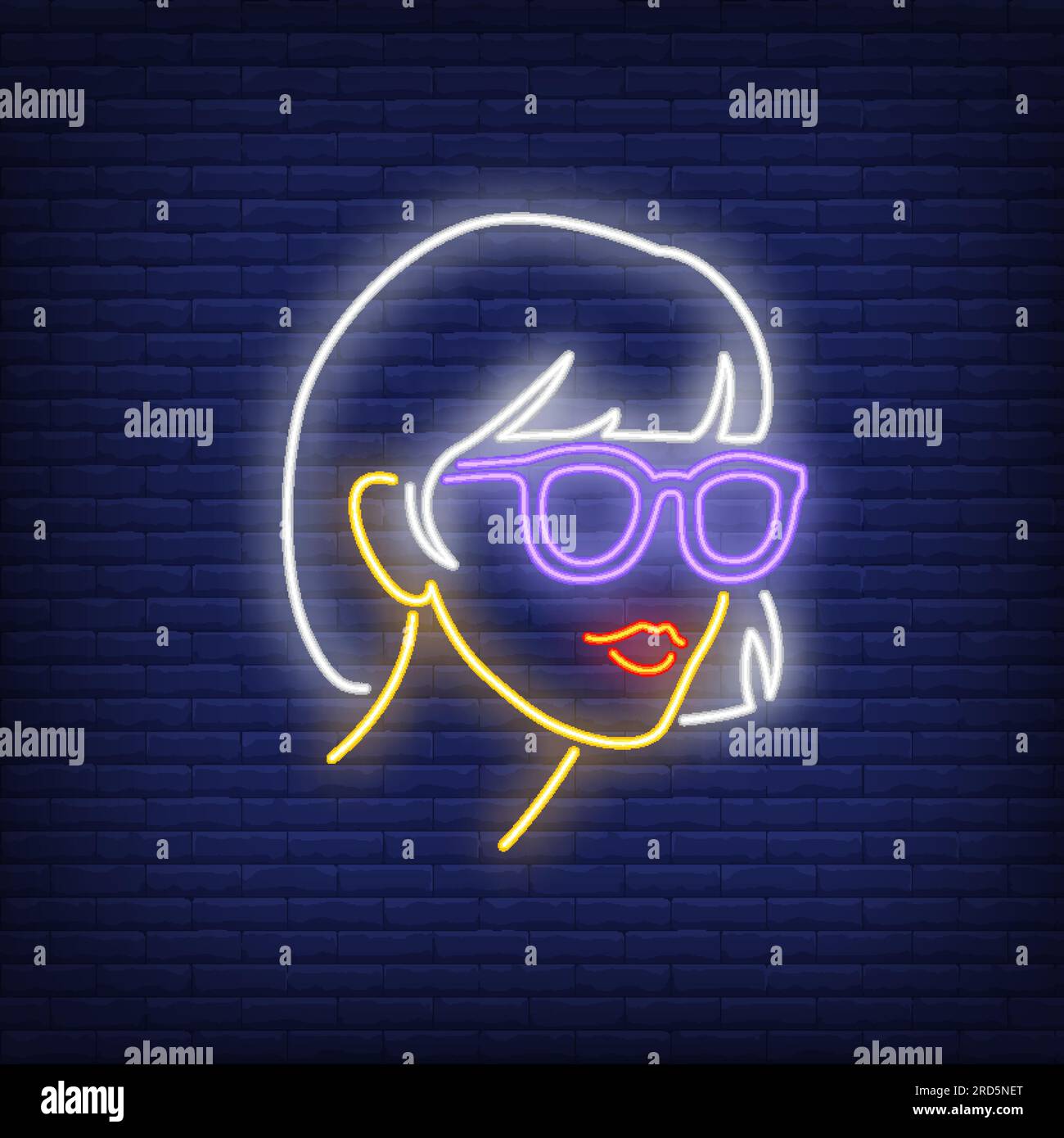 Neon background woman beauty Stock Vector Images - Alamy