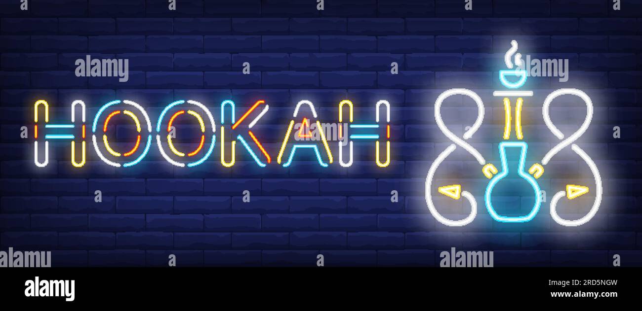 Hookah neon sign Stock Vector Image & Art - Alamy