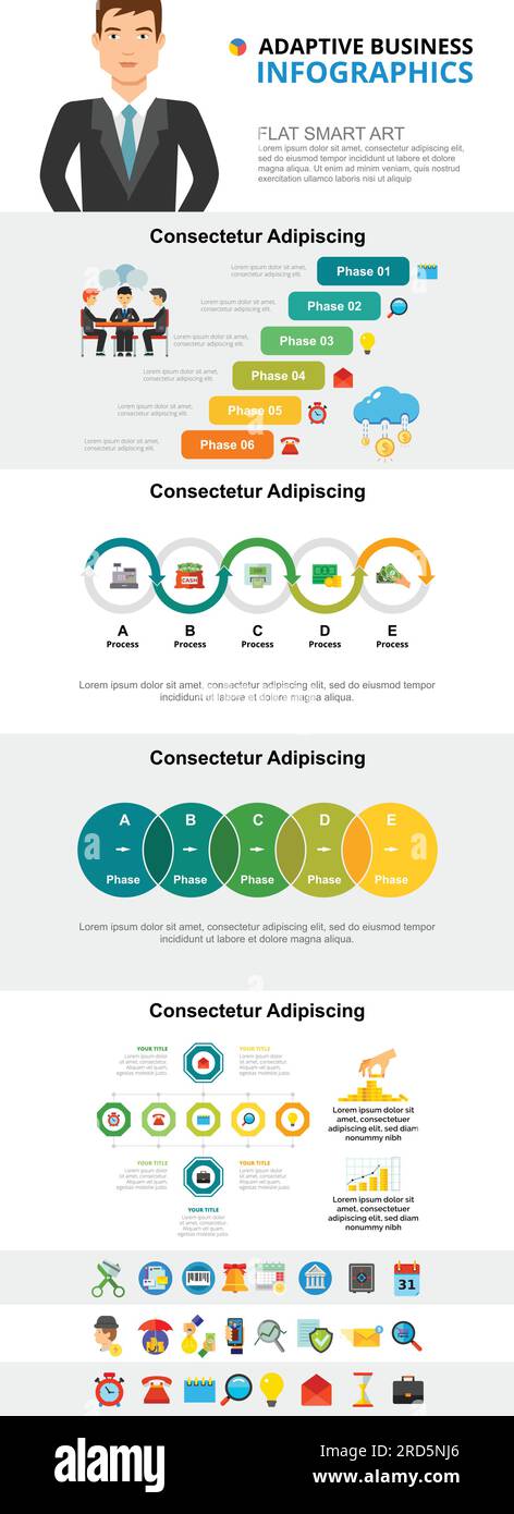 Teamwork and management concept infographic charts set Stock Vector ...