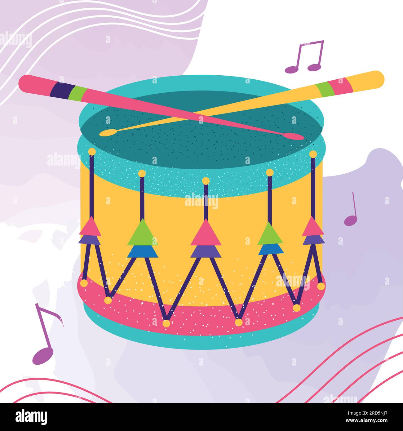 Isolated colored drum musical instrument Vector Stock Vector Image ...