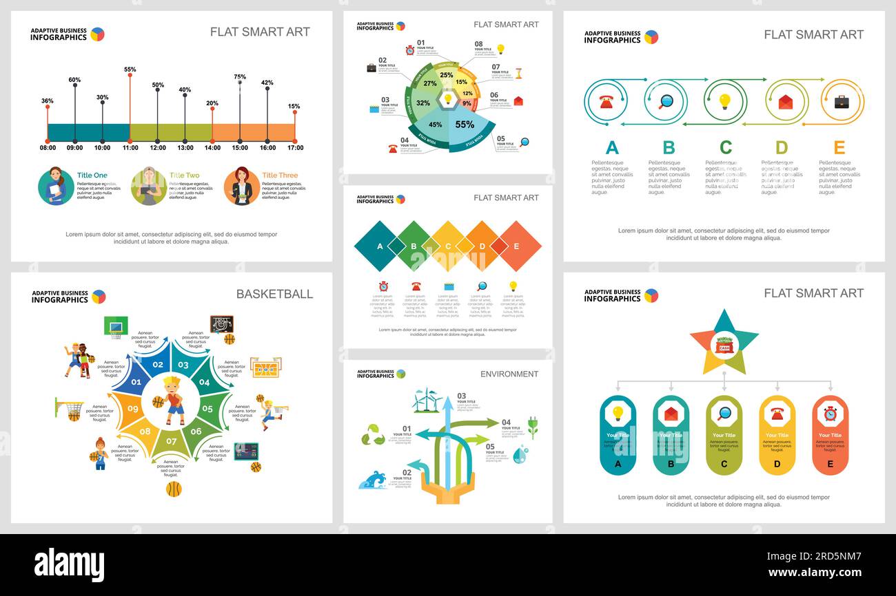 Colorful insurance or planning concept infographic charts set Stock ...