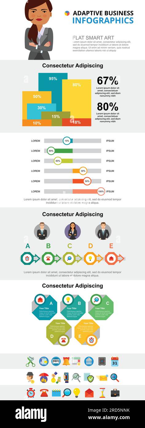 Planning or analysis concept infographic charts set Stock Vector Image ...