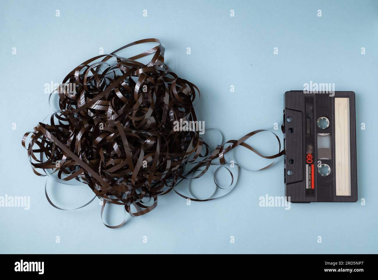 photo of tangled vintage cassette tape Stock Photo - Alamy