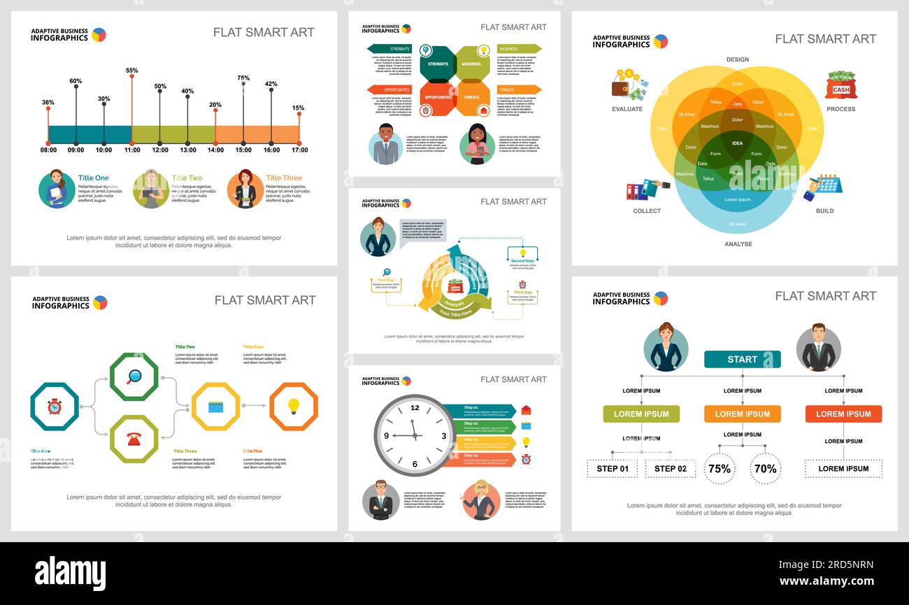 Colorful business planning infographic charts set Stock Vector Image ...
