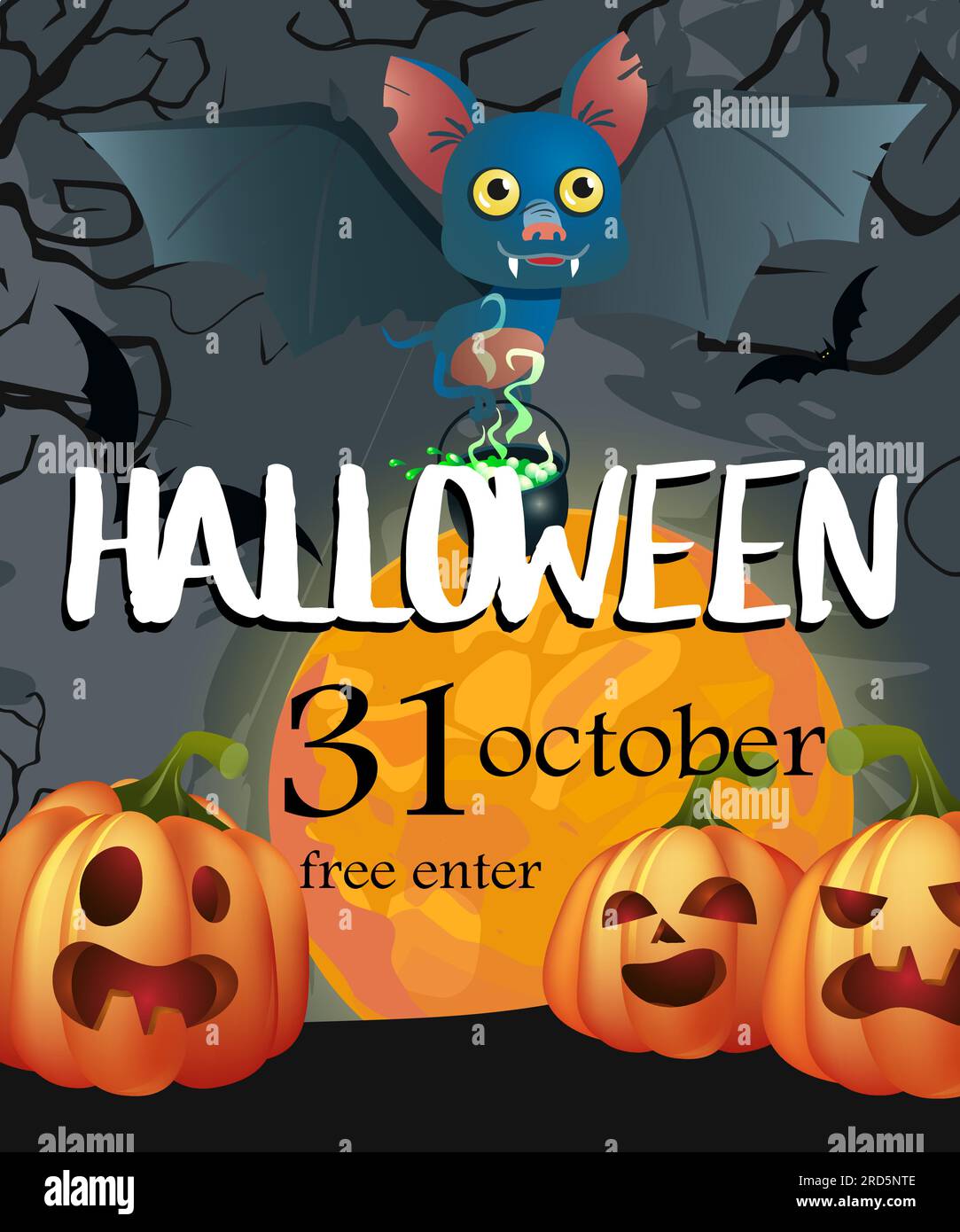 Halloween, October thirty first, free enter lettering Stock Vector ...