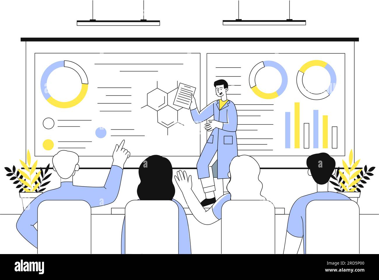 People at medical conference line concept Stock Vector Image & Art - Alamy