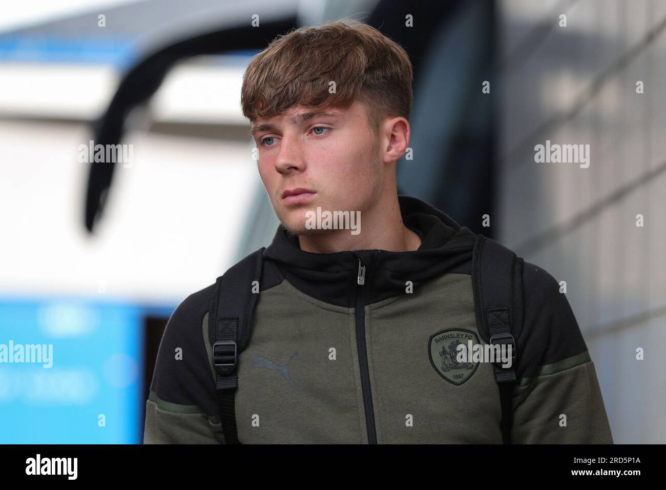 Daniel Benson of Barnsley arrives at The MKM Stadium ahead of the Pre ...
