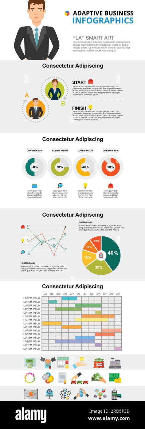 Planning and statistics infographic charts set Stock Vector Image & Art ...