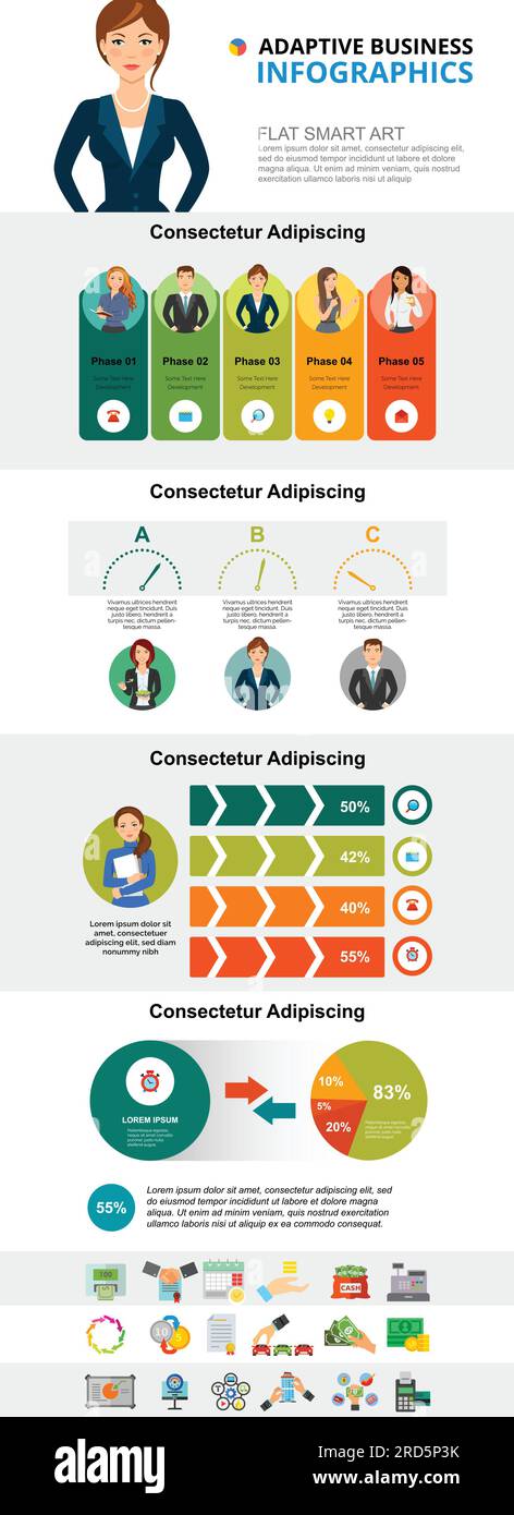 Analysis and business planning infographic charts set Stock Vector ...