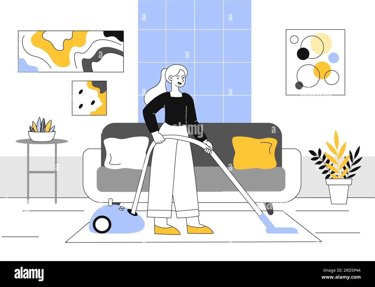 Black woman vacuum cleaner Stock Vector Images - Alamy