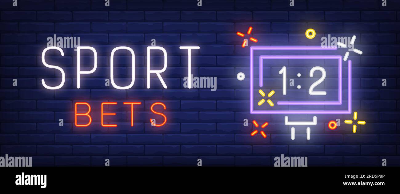 Sport bets neon text with scoreboard Stock Vector Image & Art - Alamy