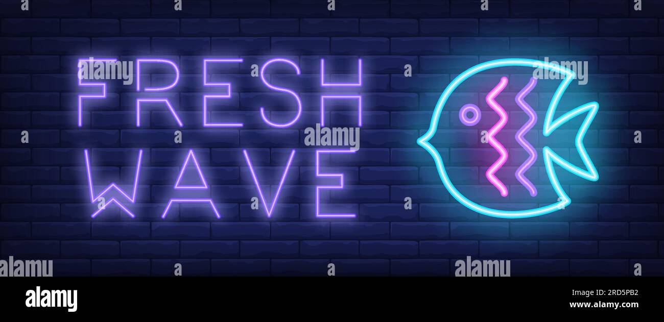 Fresh fish sign neon sign Stock Vector Images - Alamy